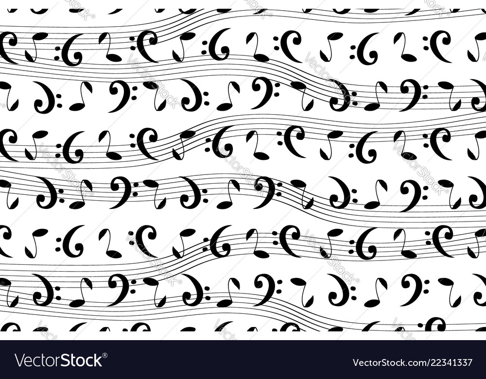 Musical pattern with notes Royalty Free Vector Image