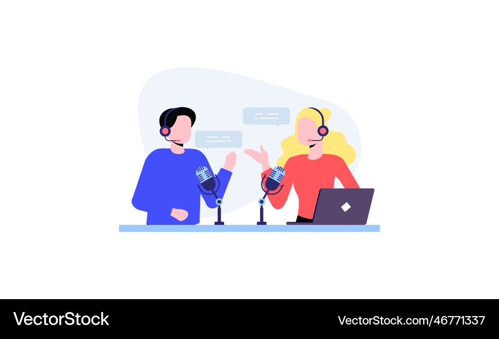 Podcast concept about podcasting Royalty Free Vector Image