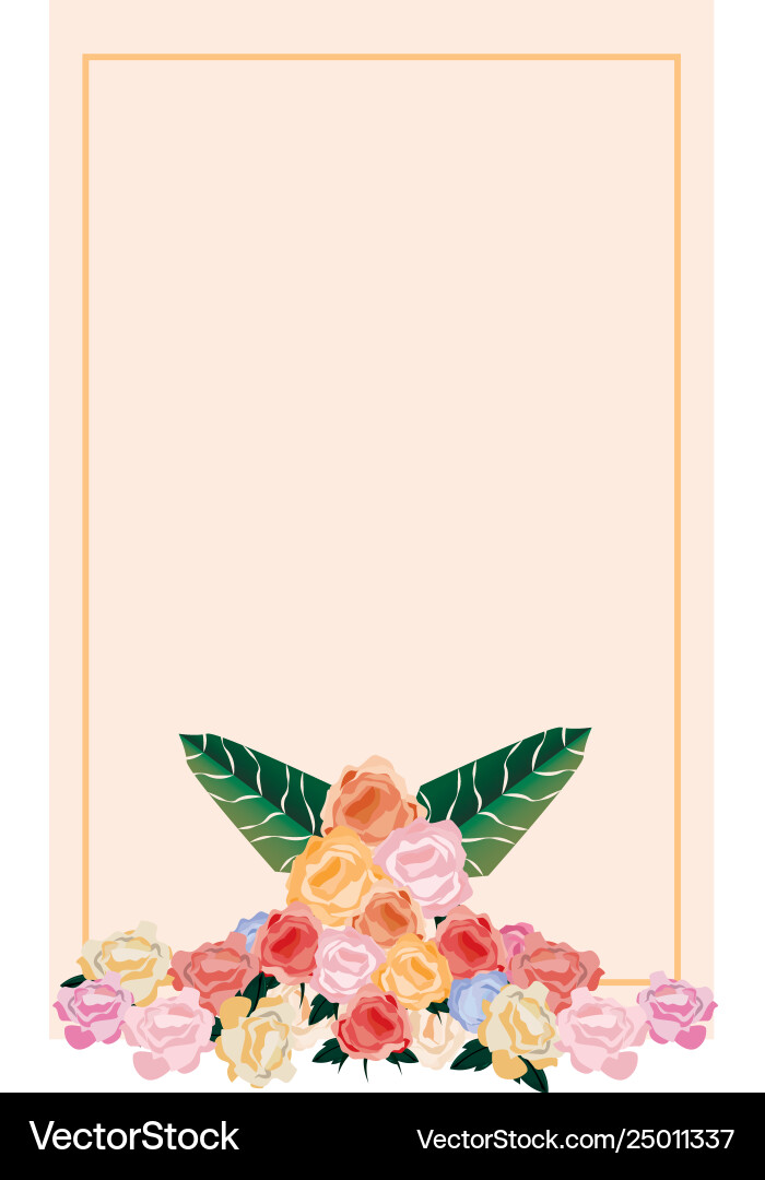 Romantic label flowers floral decoration template Vector Image