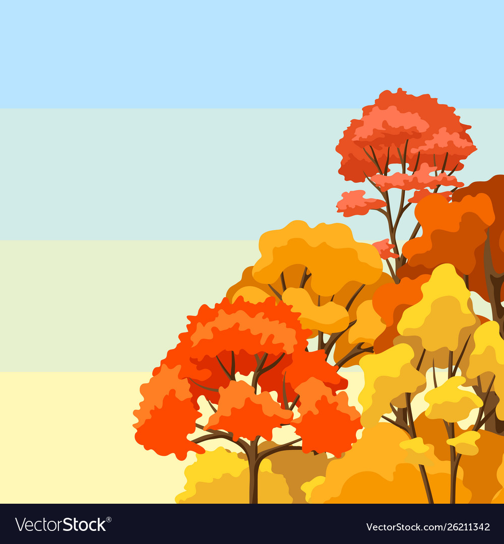 Autumn background with stylized trees Royalty Free Vector