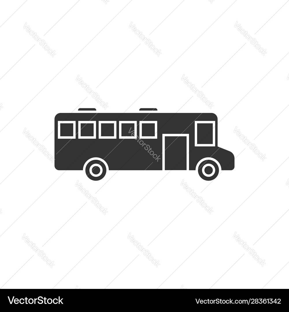 Bus icon in flat style coach on white isolated Vector Image