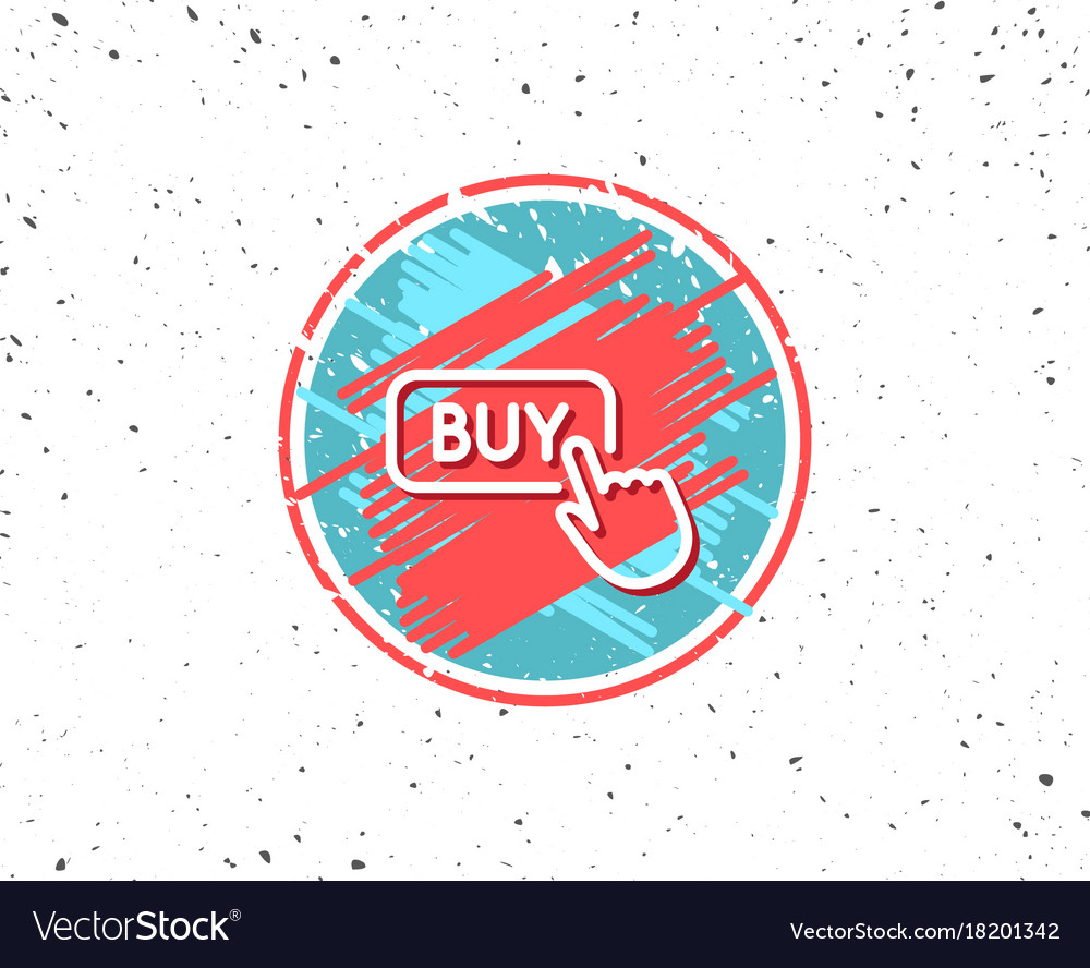 Click to buy line icon online shopping sign Vector Image