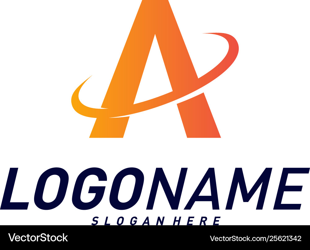 Font with planet logo design concepts letter Vector Image