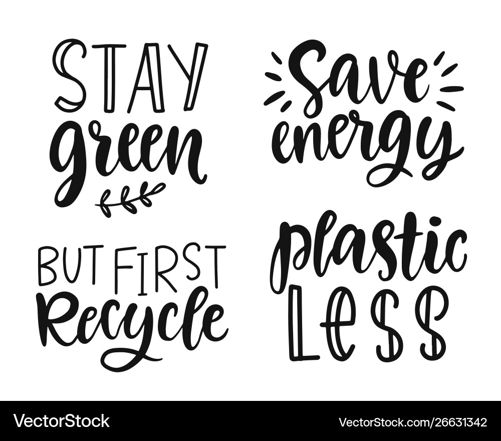 Hand drawn ecology lettering eco friendly poster Vector Image