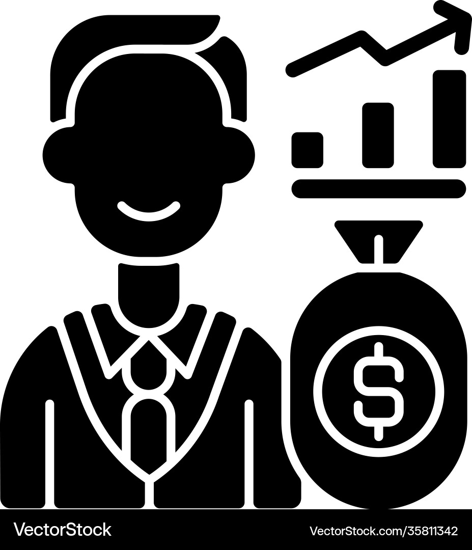 Investor black glyph icon Royalty Free Vector Image