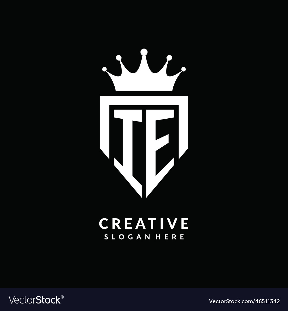 Letter ie logo monogram emblem style with crown Vector Image