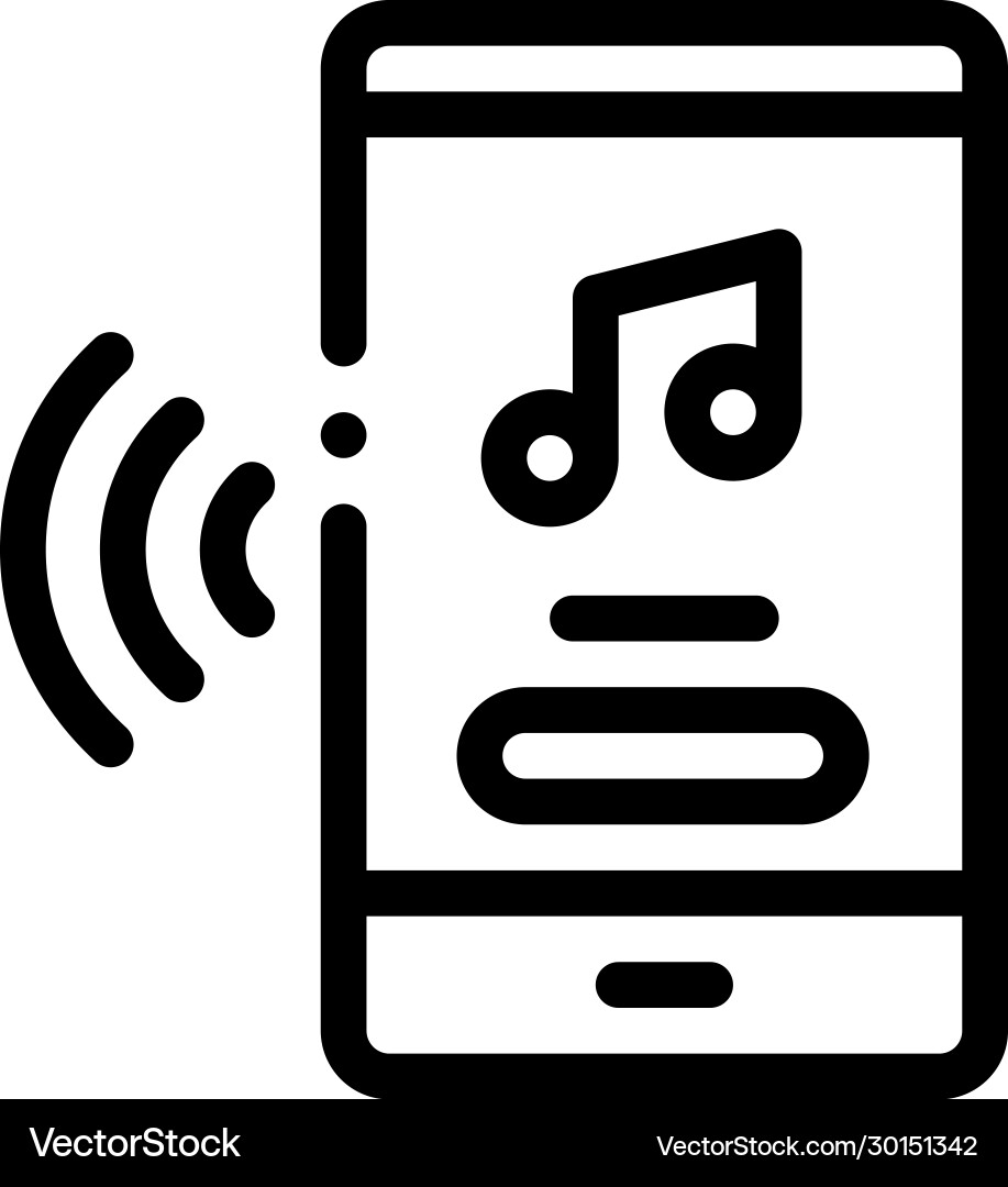 Music phone app icon outline Royalty Free Vector Image