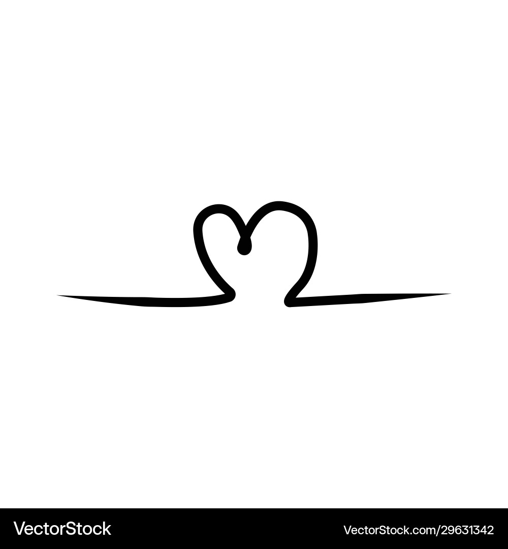 Outline hand drawn heart icon collection Vector Image