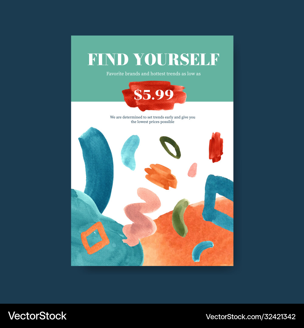 Poster template with shopping design for brochure Vector Image