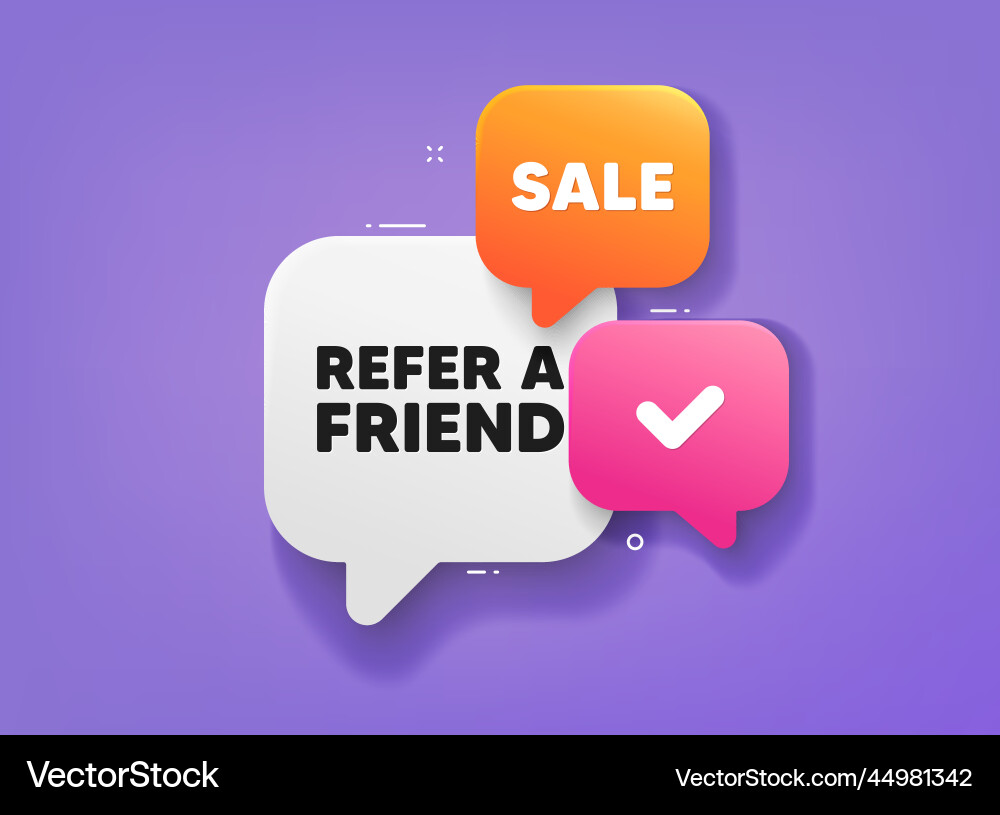 Refer a friend symbol referral program sign 3d Vector Image