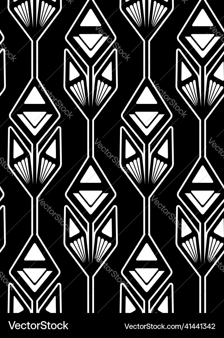Seamless monochrome retro pattern with geometric Vector Image