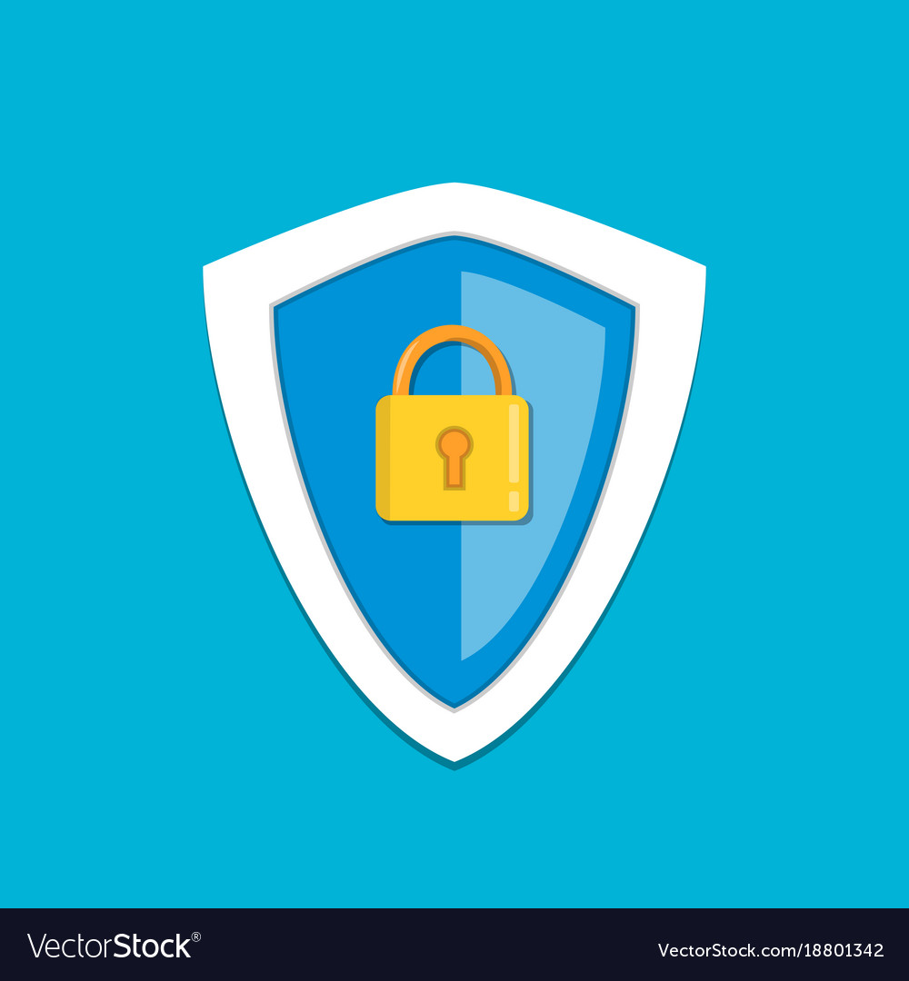 Shield with lock Royalty Free Vector Image - VectorStock