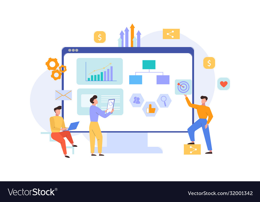 Strategy website seo analytics Royalty Free Vector Image