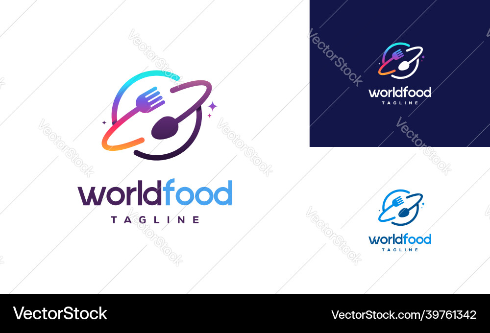 World food logo designs concept restaurant Vector Image