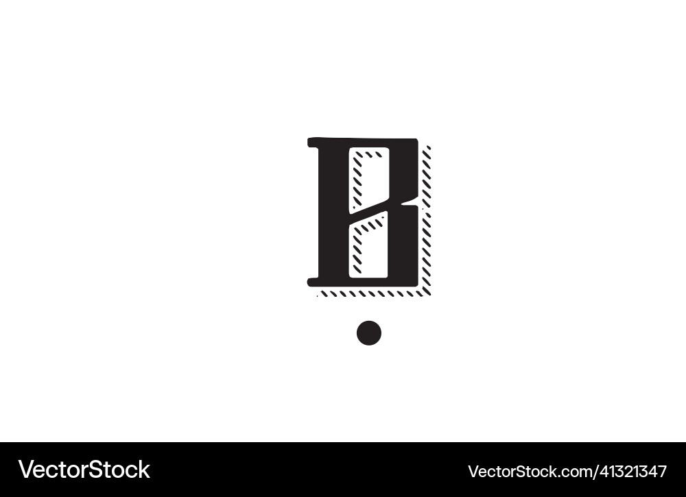 Black and white b alphabet letter icon logo Vector Image