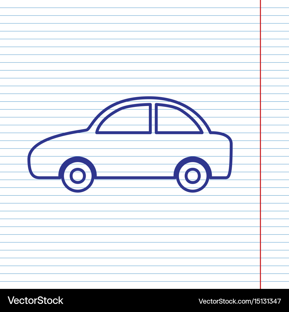 Car sign navy line icon Royalty Free Vector Image