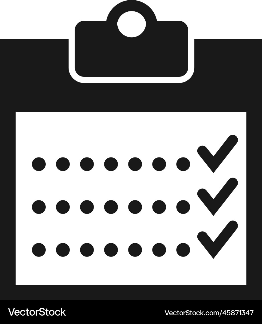 Checklist icon to do symbol black plan sign Vector Image