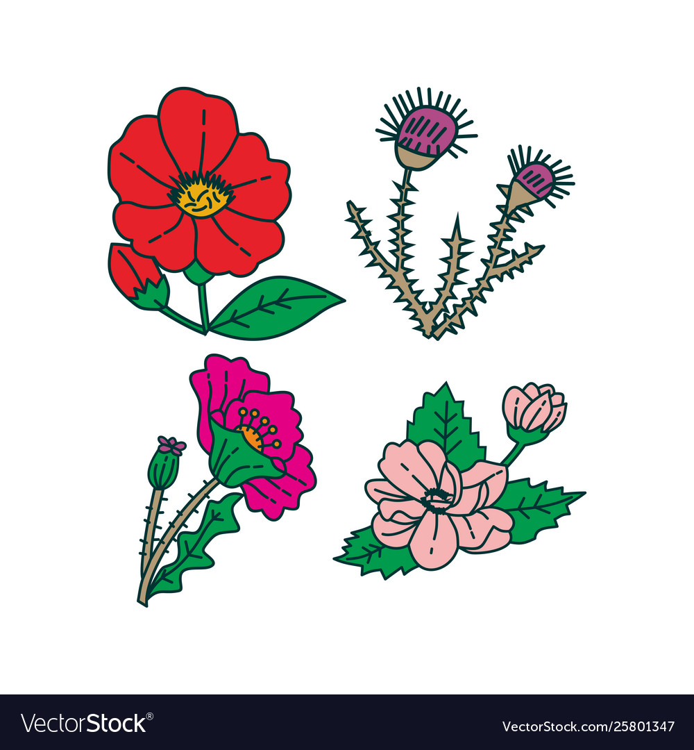 Flower leaf design template Royalty Free Vector Image