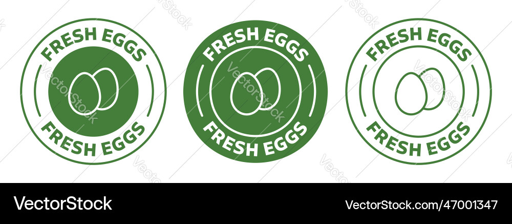 Fresh eggs rounded icon in green color Royalty Free Vector
