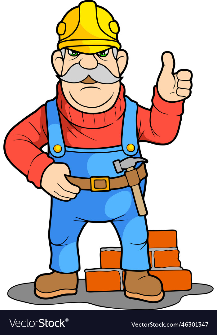 Funny worker Royalty Free Vector Image - VectorStock