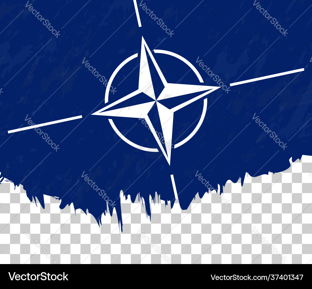 Grunge-style flag nato on a transparent Royalty Free Vector