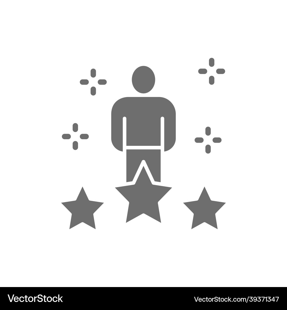 Human with big stars worker rating assessment Vector Image