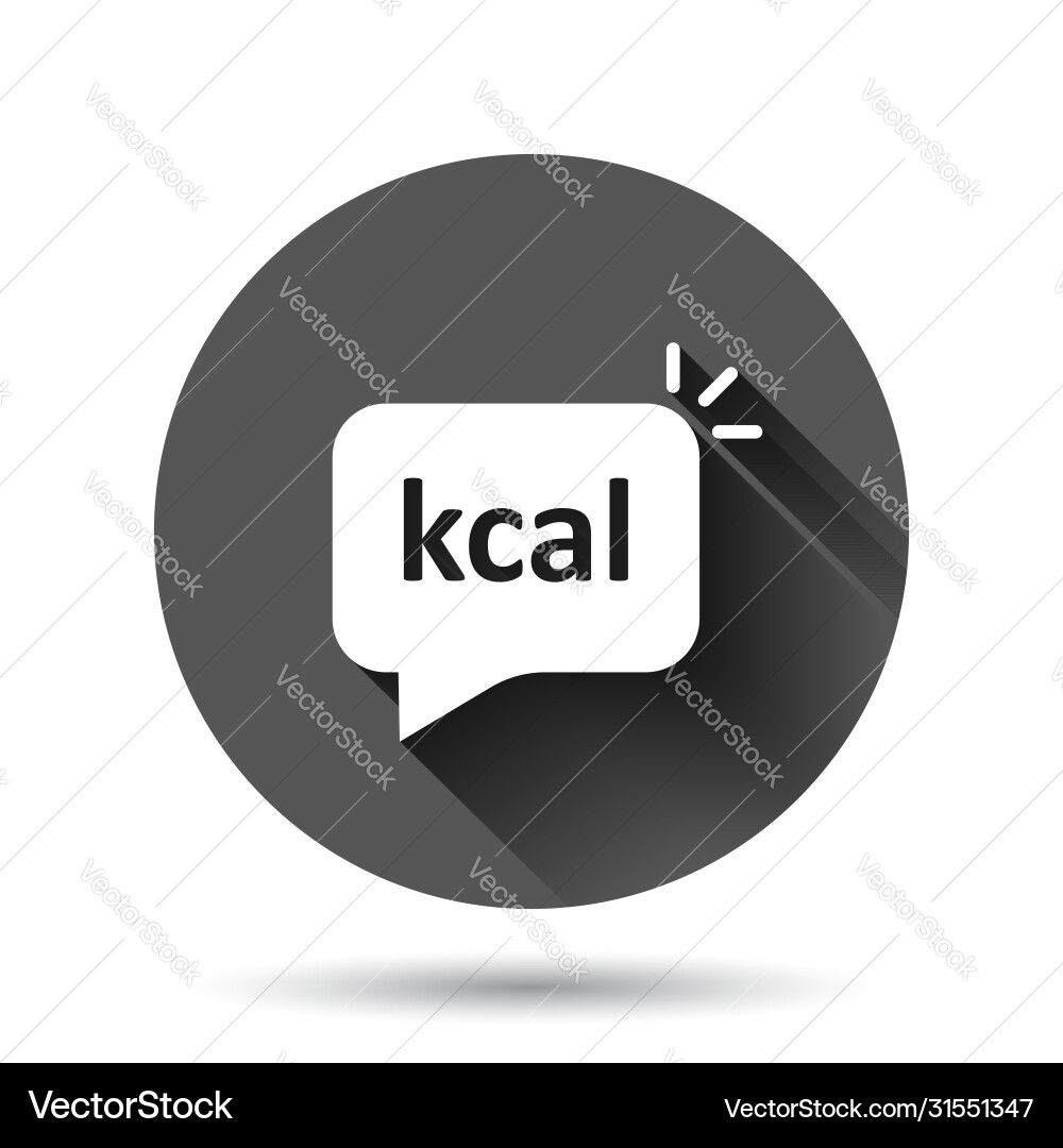 Kcal icon in flat style diet on black round Vector Image