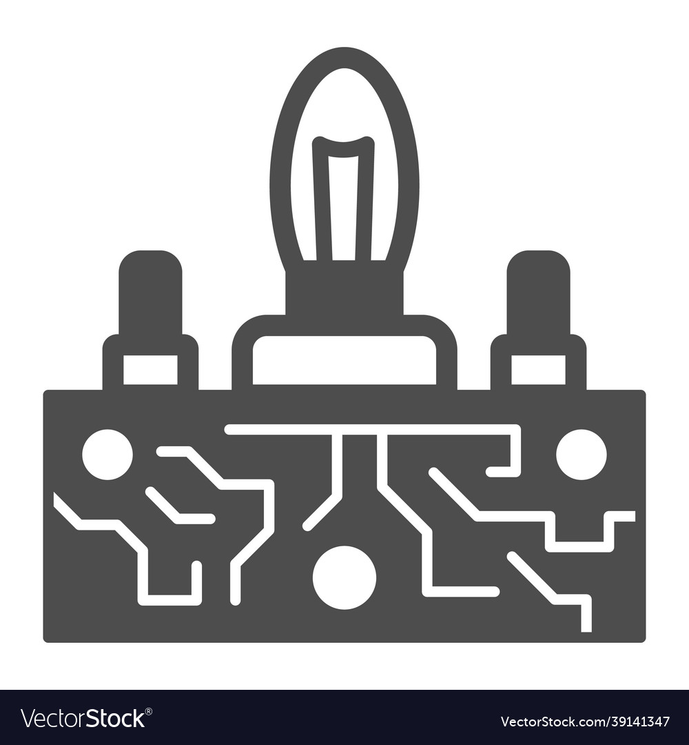 Lampas pcb control solid icon electronics concept Vector Image