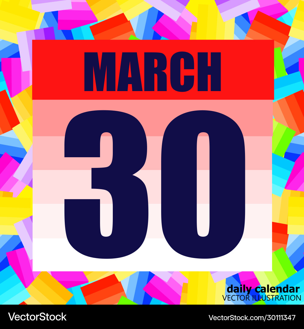 March 30 icon for planning important day banner Vector Image