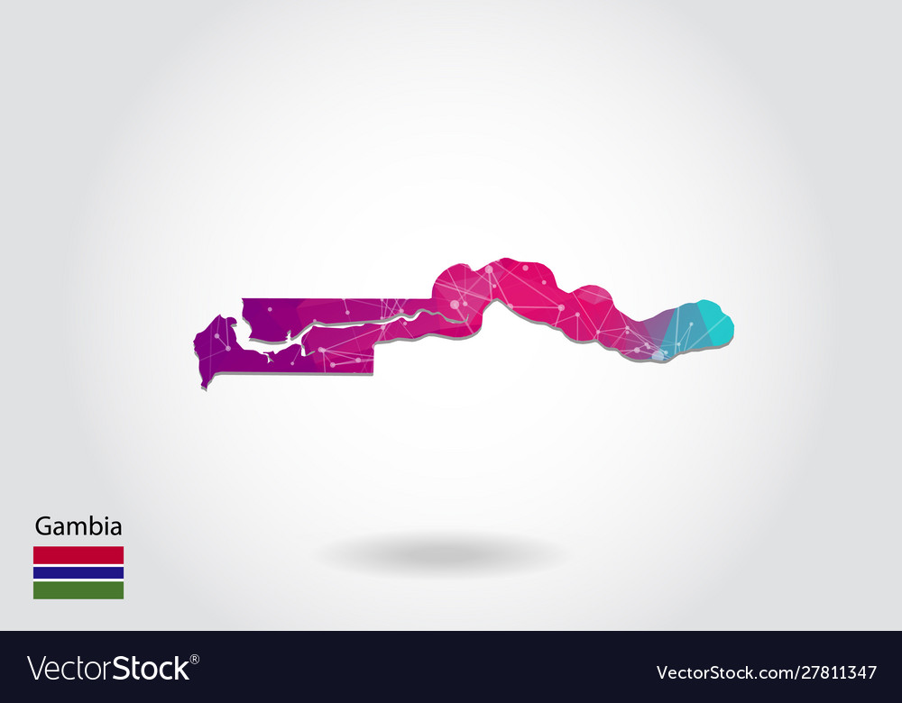 Polygonal gambia map low poly design made Vector Image