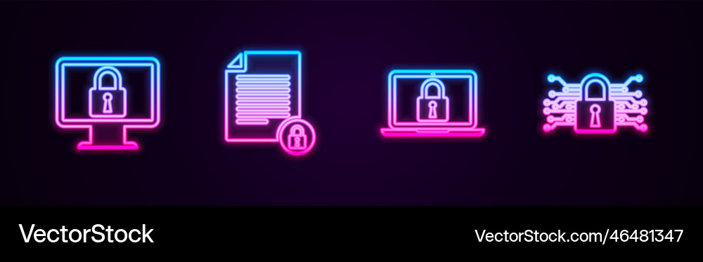 Set line lock on monitor document and lock Vector Image