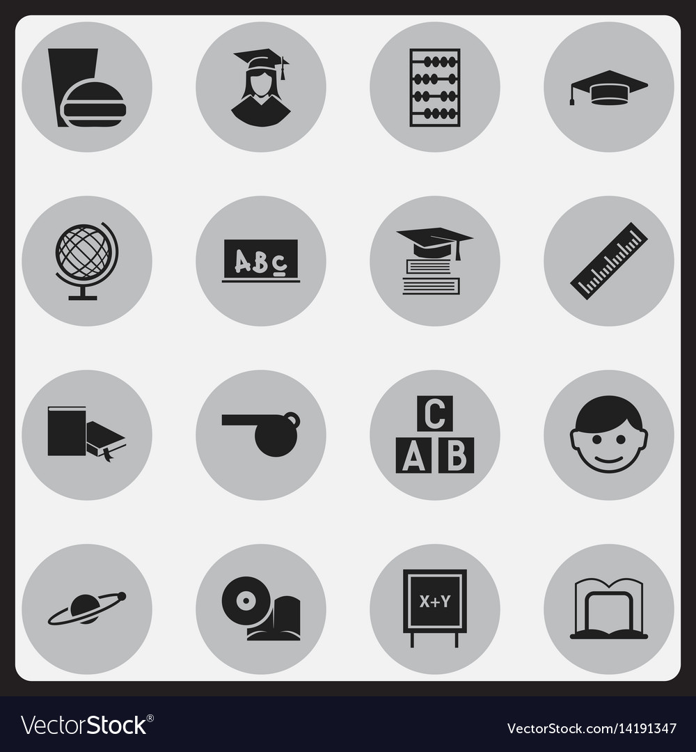 Set of 16 editable education icons includes Vector Image