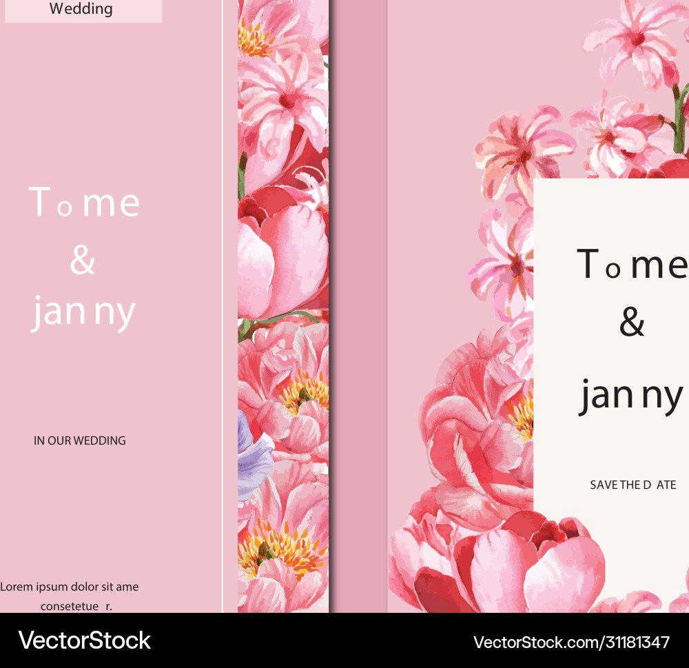 Spring invitation card with floral maple and Vector Image