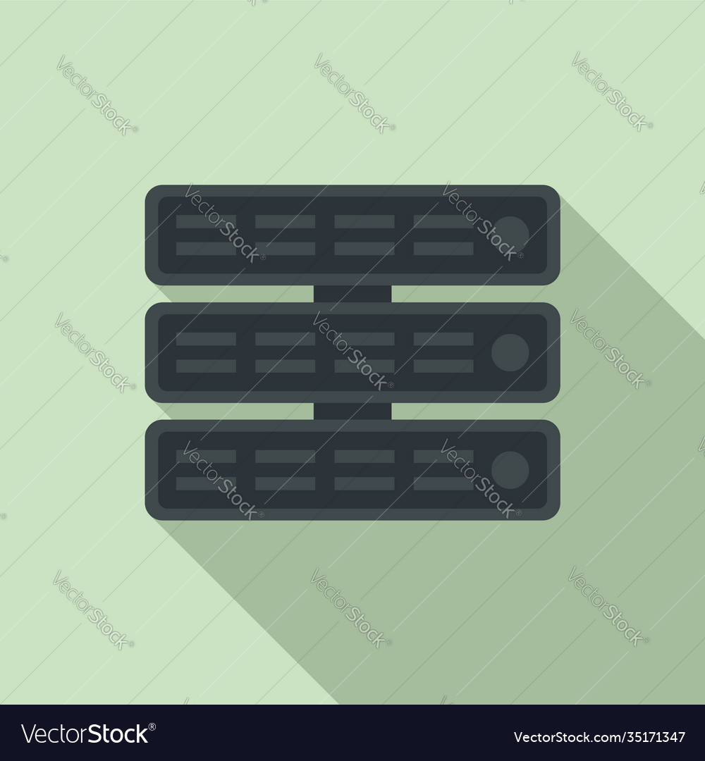 Test software server icon flat style Royalty Free Vector