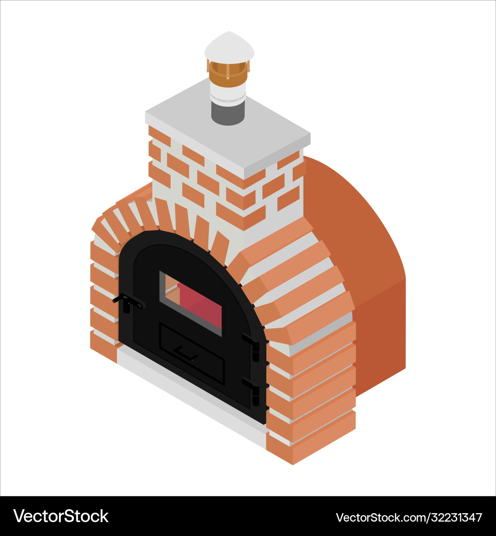 Traditional brick oven for cooking and baking Vector Image