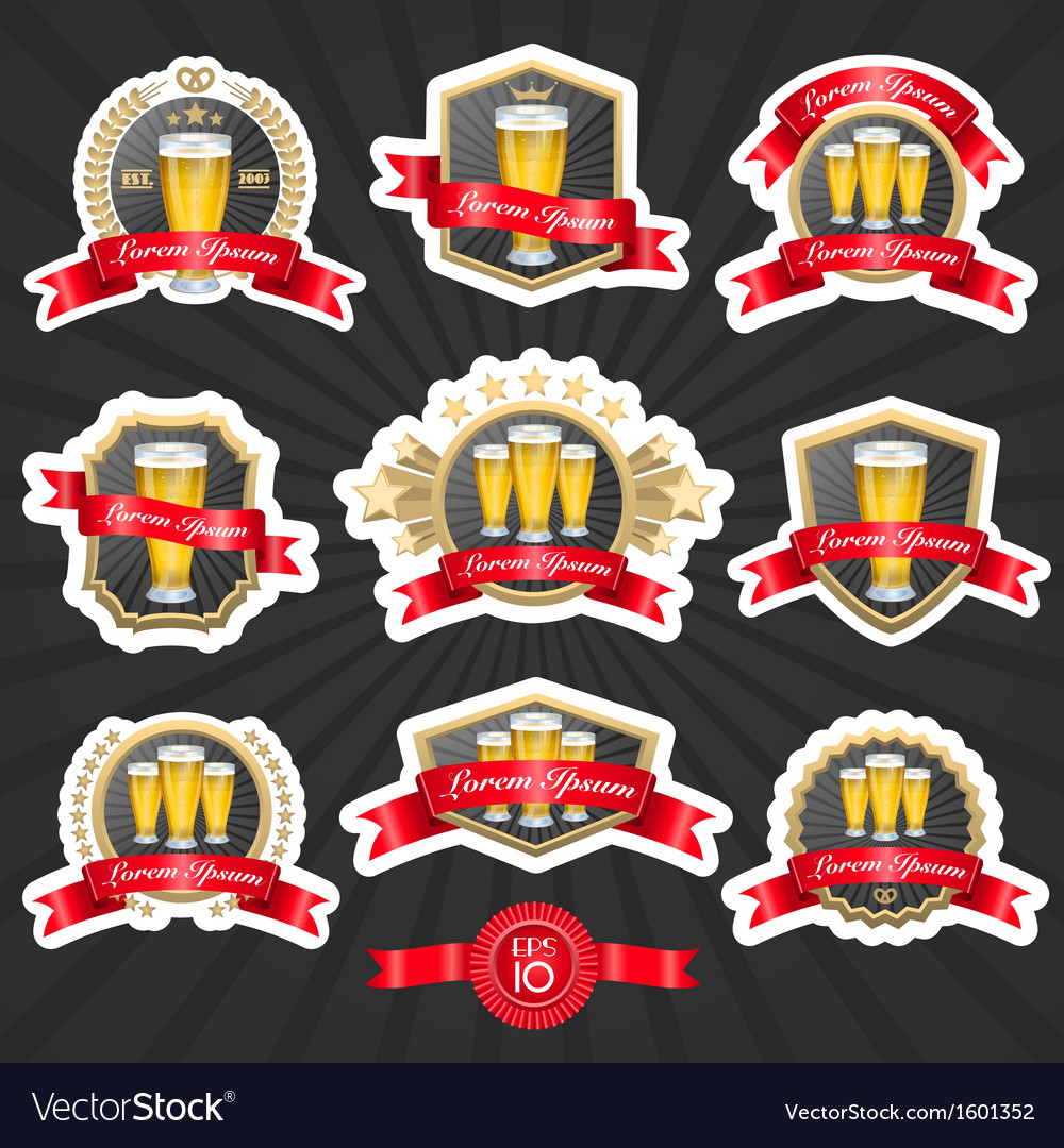 Beer labels set Royalty Free Vector Image - VectorStock