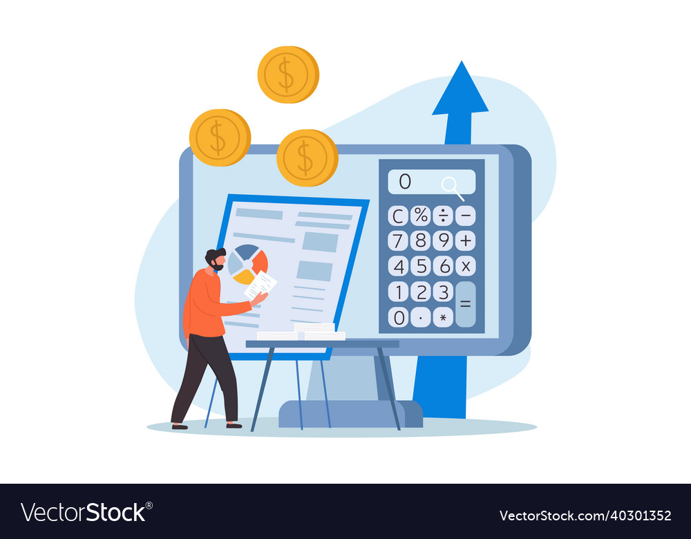 Calculator app concept Royalty Free Vector Image