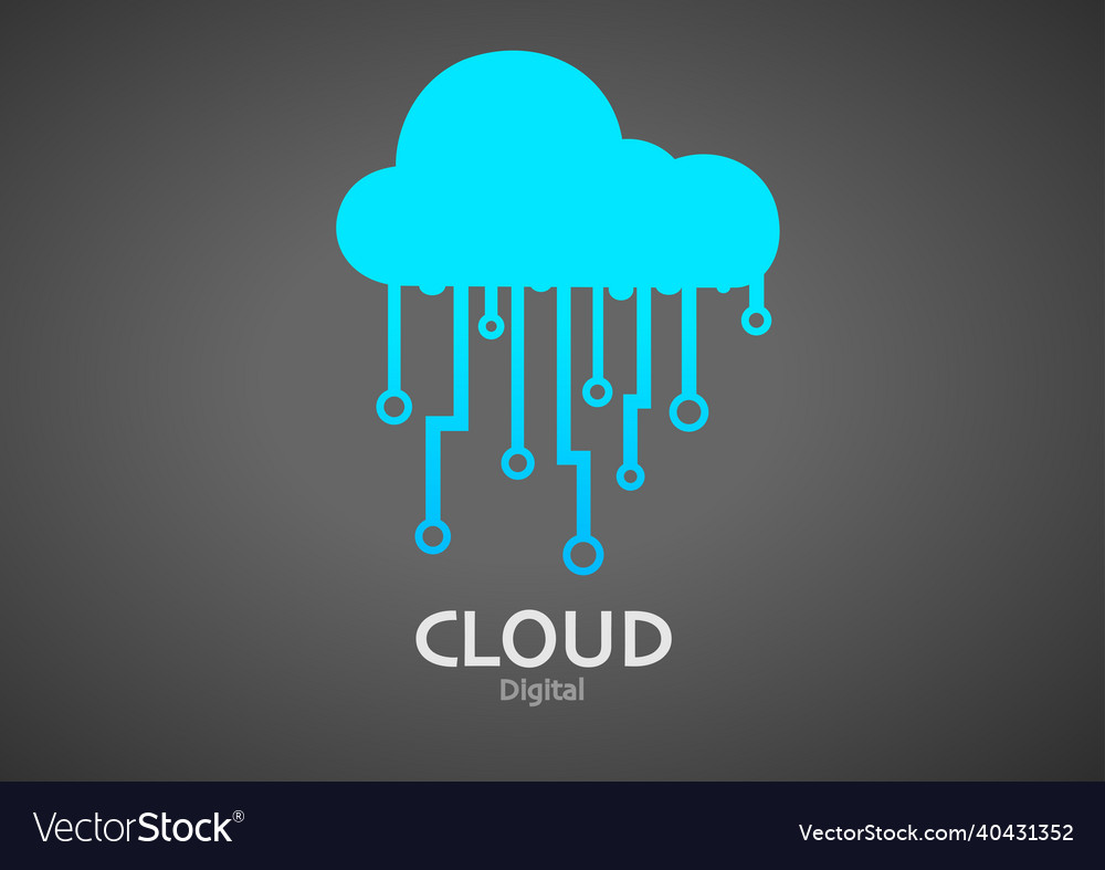Cloud digital icon Royalty Free Vector Image - VectorStock