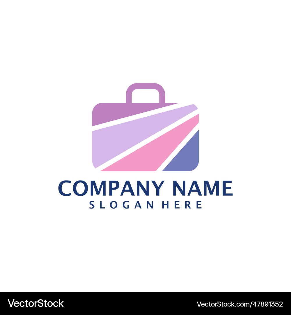 Colorful suitcase logo design suitcase logo Vector Image