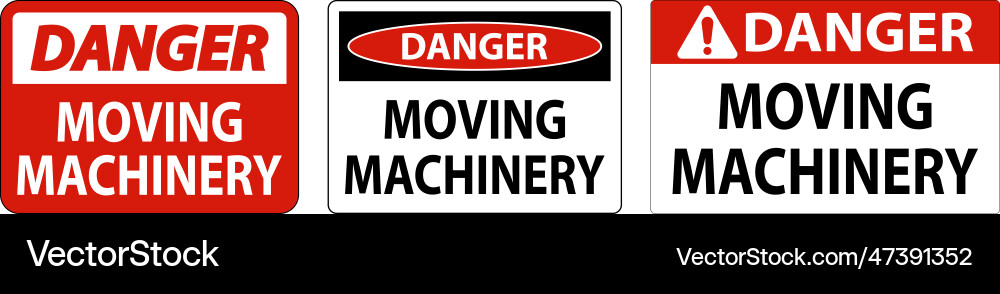 Danger moving machinery sign on white background Vector Image