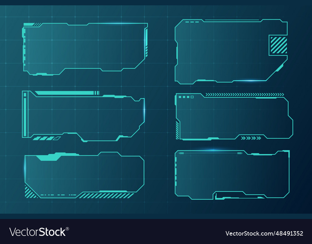 Futuristic hud frames user interface elements Vector Image