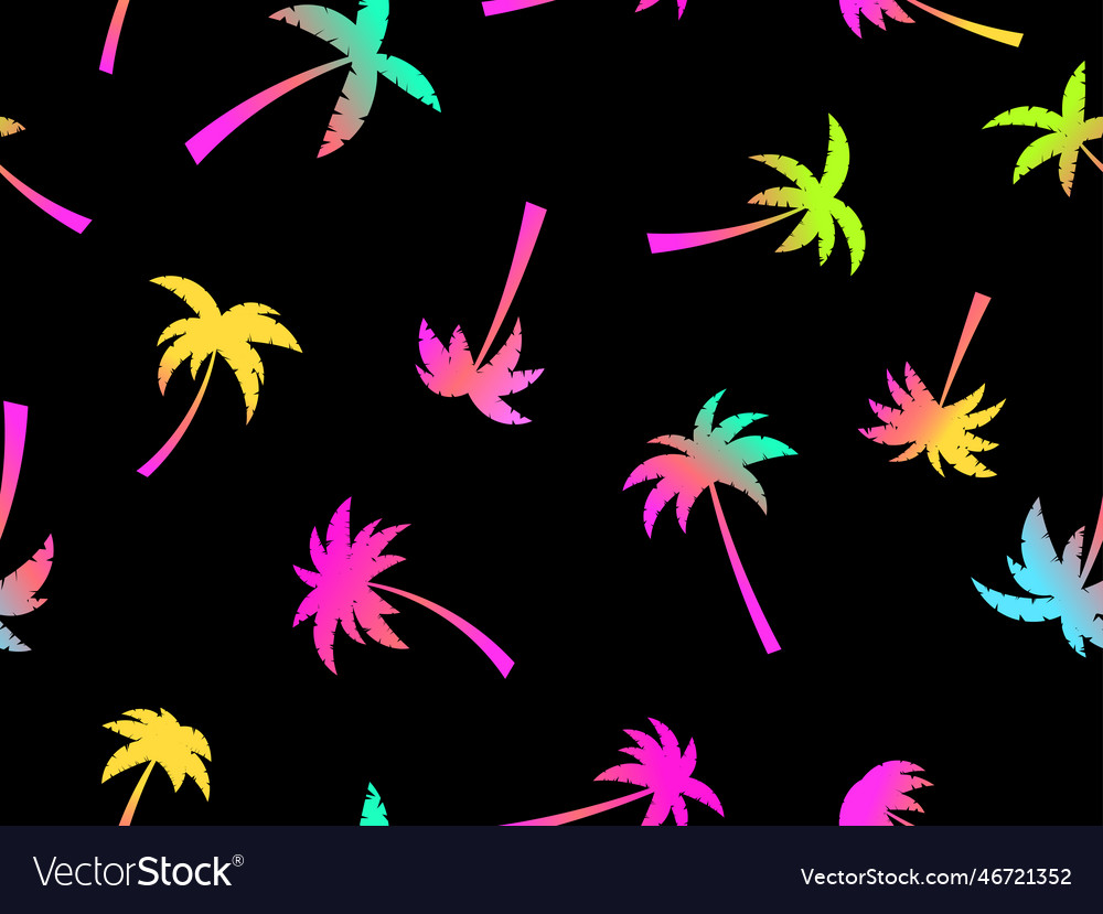 Gradient palm trees seamless pattern summer time Vector Image
