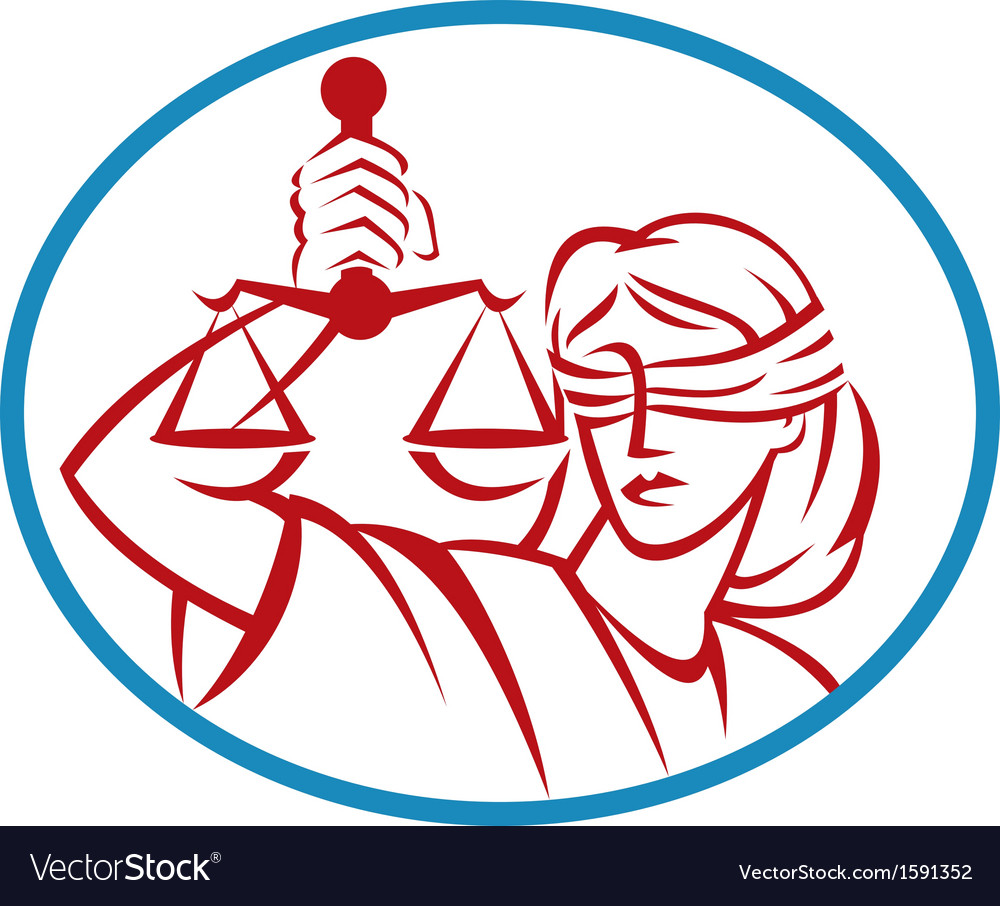 Lady holding up scales of justice Royalty Free Vector Image
