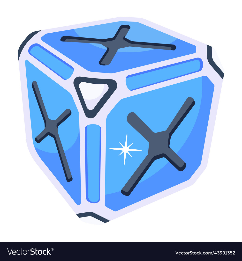 Modern flat editable icon of a cube Royalty Free Vector