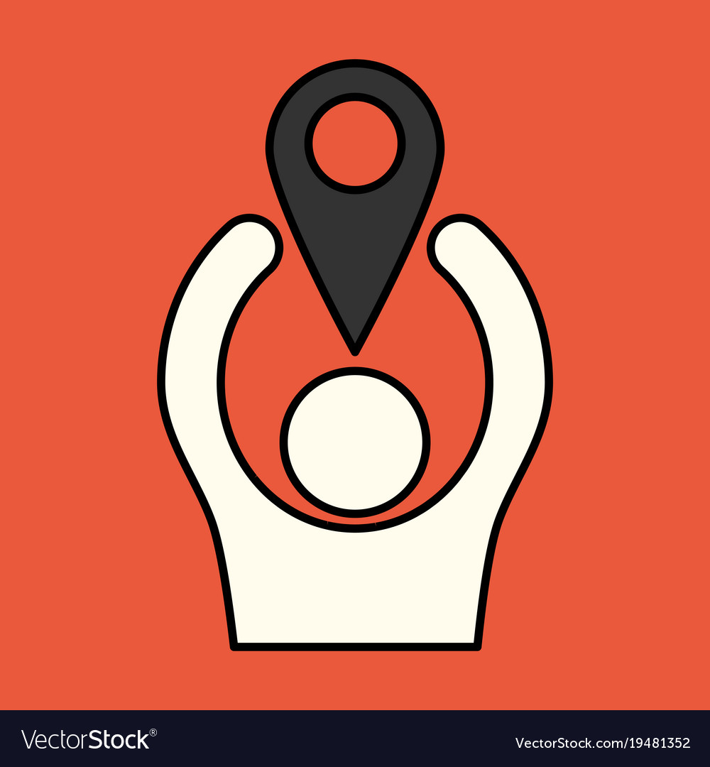 Navigation geolocation icon in flat design Vector Image