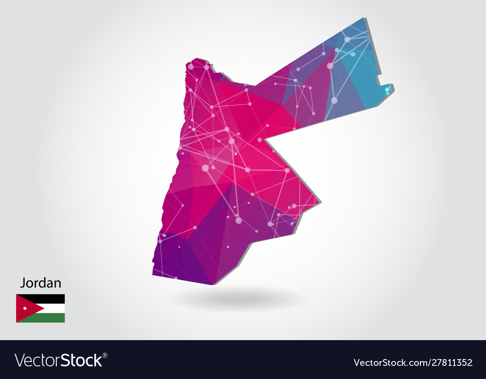 Polygonal jordan map low poly design made Vector Image