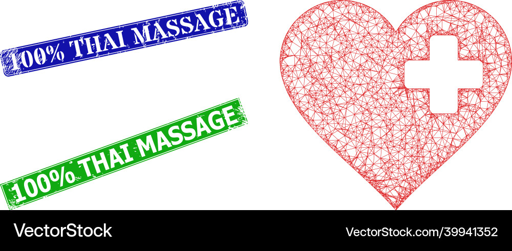Rubber 100 percent thai massage stamp imitations Vector Image