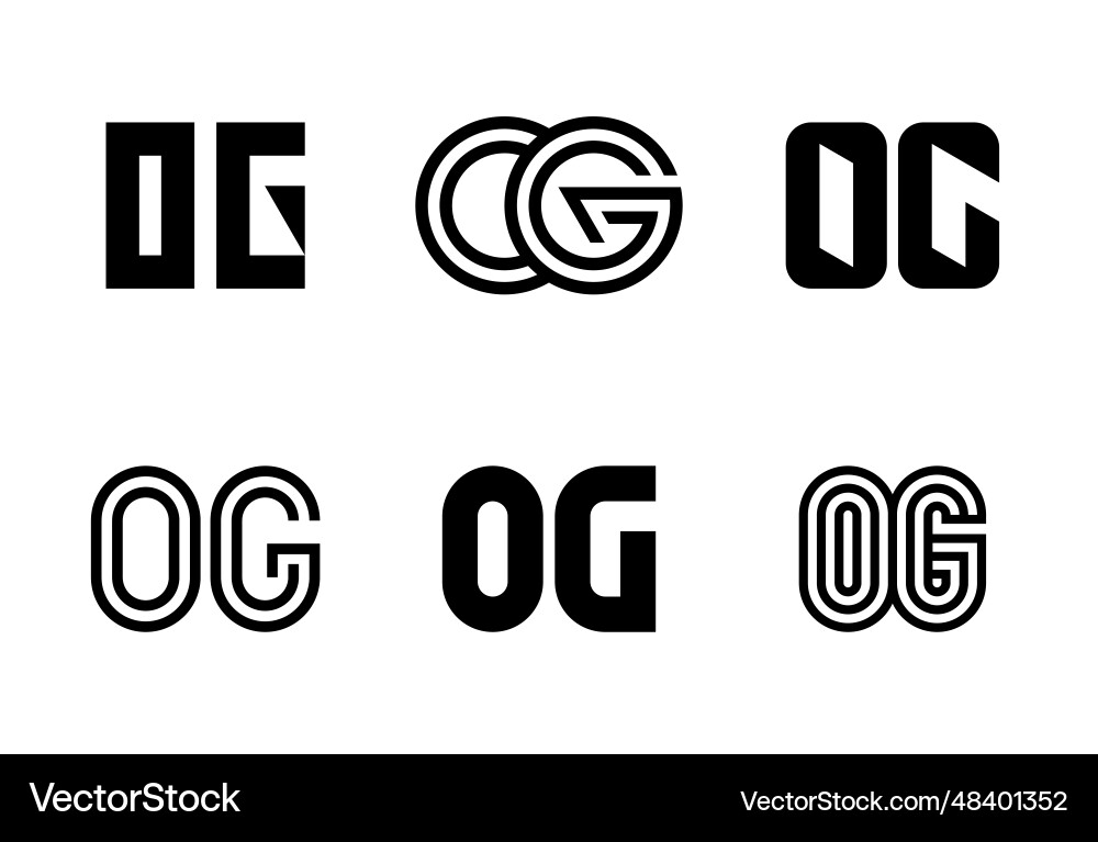 Set of letter og logos Royalty Free Vector Image