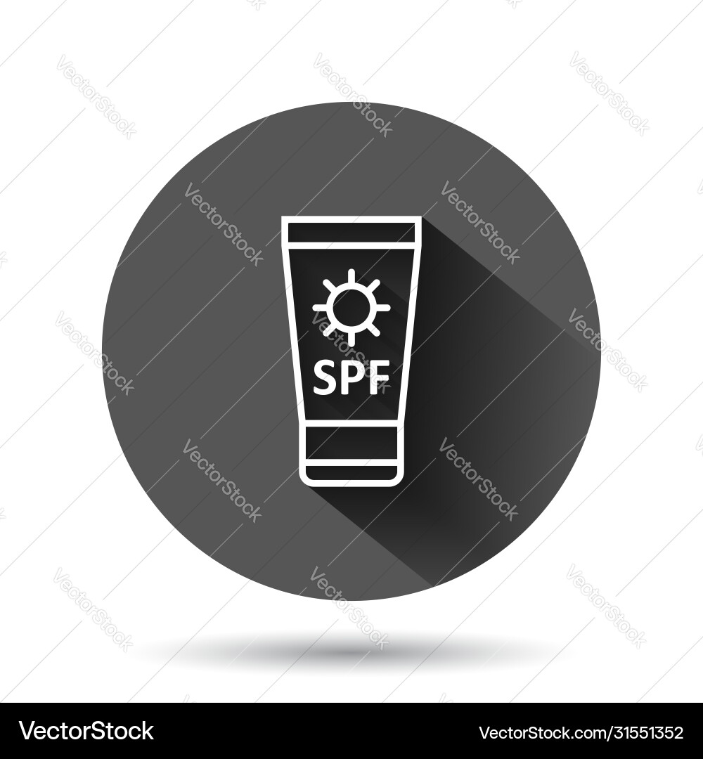 Sun protection icon in flat style sunblock cream Vector Image