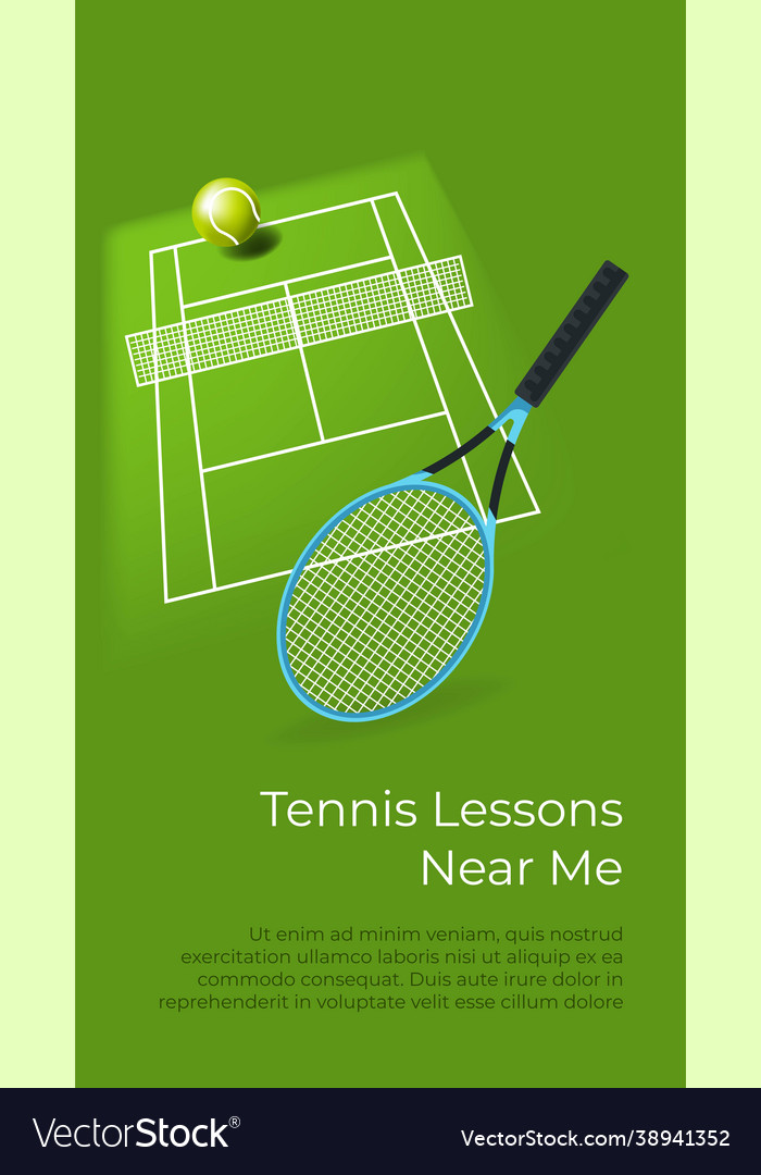 Tennis Lessons Near Me Classes And Sports Courses Vector Image